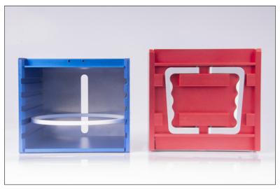 China 6-Inch 5-Slot Wafer Hoop Ring Cassette - 161.8x151x140mm Aluminum Carrier for 25 Wafers for sale