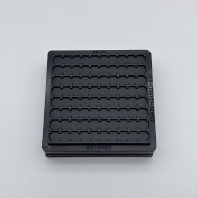 China ESD Protection 2 Inch Chip Tray 80 Cells ABS Waffle Pack for Microelectronics for sale