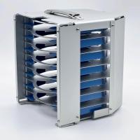 China 8-Inch 7-Slot Metal Wafer Cassette with Blue Teflon Coating - 5052 Aluminum, 234×226×255mm, ±0.01mm Precision for sale