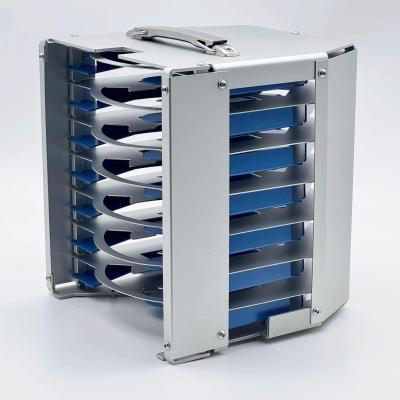 China 8-Inch 7-Slot Metal Wafer Cassette with Blue Teflon Coating - 5052 Aluminum, 234×226×255mm, ±0.01mm Precision for sale