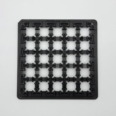 China Custom ESD IC Chip Tray 129.98x129.98mm Waffle Pack for Electronic Component Packaging for sale
