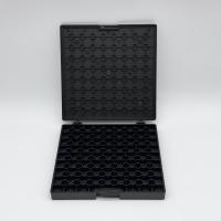 China Black ESD PC Clamshell Chip Tray 156x150mm with Lock Mechanism for IC Storage for sale