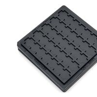 China Black Bare Die Tray 6.71x3.90x0.66mm Custom Size for Semiconductor Handling for sale