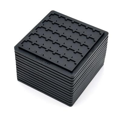 China Black Bare Die Tray 6.71x3.90x0.66mm Custom Size for Semiconductor Handling for sale