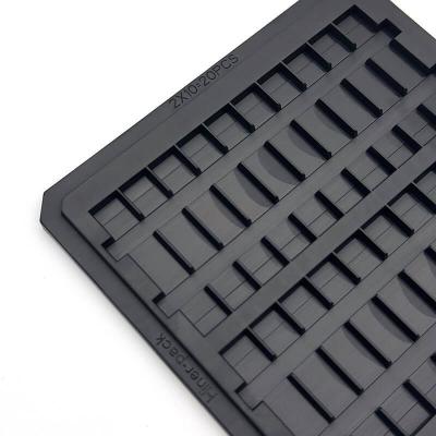 China Precision Molded Conductive PC Waffle Pack Chip Tray 4 Inch 20 Pocket for Semiconductor Die Storage for sale