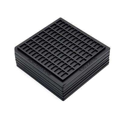 China Hiner-pack 2x2 Inch Waffle Pack Chip Trays 98 Cavities ESD Safe Stackable with Cover and Clip System for sale