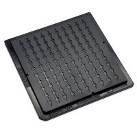 China Stackable Conductive Waffle Pack Chip Trays 50.8x50.8mm 100 Cavity ESD Protection for sale