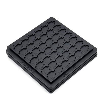 China ESD Anti Static Semiconductor Waffle Chip Tray 50.8x50.8mm 42 Cavities for sale