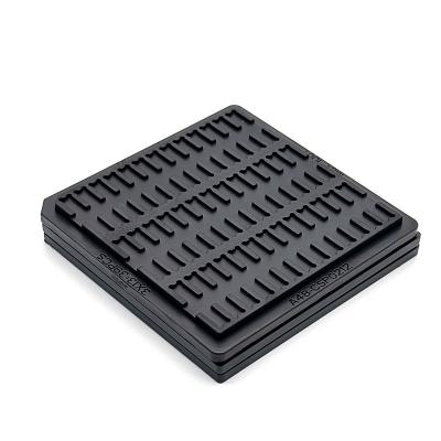 China Reusable ESD-Safe Waffle Pack Chip Trays with Customizable Cavity Size for Semiconductor IC Protection for sale