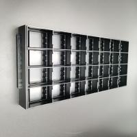 China Recyclable Black ESD SMD Components Tray 322.6×135.9×29.1mm with 28 Cavities for Electronic Packaging for sale