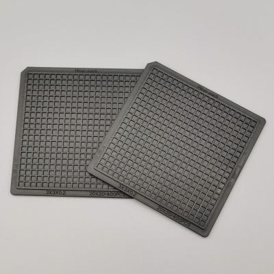 China ROHS Black PC Waffle Pack Chip Trays 2-inch and 4-inch with 0.2mm Flatness for Electronic Die Protection for sale