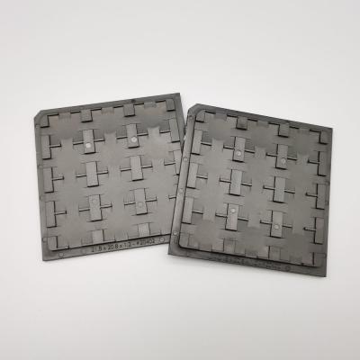 China Black Plastic Waffle Pack Tray ESD 12PCS High Temperature 120-220°C 21.8x20.8mm for sale