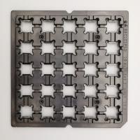 China Antistatic PC Waffle Pack Chip Trays with 10⁴-10¹¹ Ohm Resistance for Lens Holder Components for sale