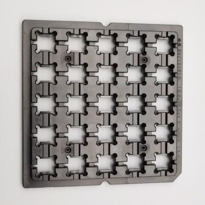 China Antistatic PC Waffle Pack Chip Trays with 10⁴-10¹¹ Ohm Resistance for Lens Holder Components for sale