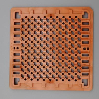 China SGS Permanent ESD Component Tray PC Biodegradable 100-Pocket 8.6mm Matrix for Electronics for sale