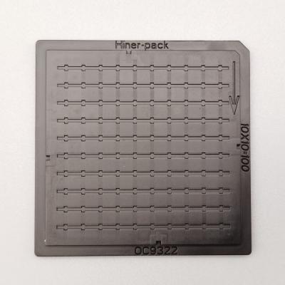China HN2079 Wafer Bare Die Tray 50.7×50.7×4mm with 100 Cavity Matrix for IC Chip Packaging for sale