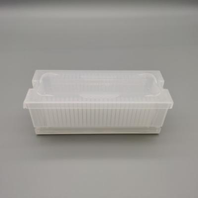 China 2 Inch Rectangular Silicon Wafer Box 25PCS Capacity Press Type Transparent Recyclable PP Material for sale