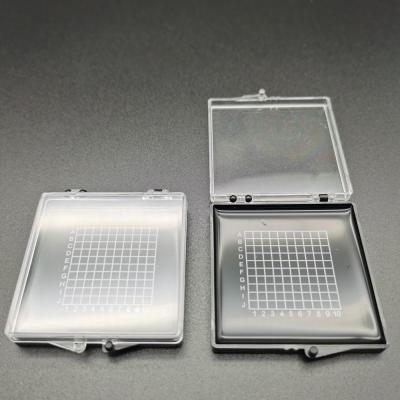 China Permanent Antistatic Gel Sticky Box 85x85x13mm with Transparent Lid Black Base for IC Components for sale