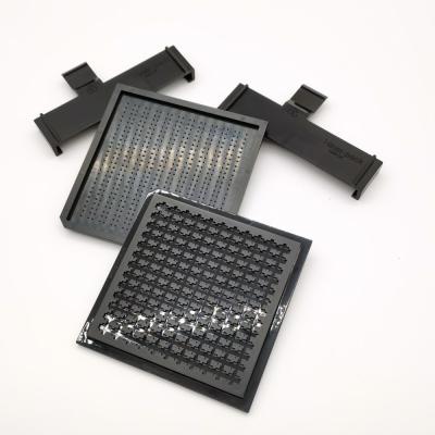 China Custom Optoelectronic Chip Waffle Pack Tray Cover Clip PC PP Material for sale