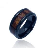 China Hypoallergenic Black Titanium Ring Lightweight Black Zirconium Jewelry Wedding Band for sale