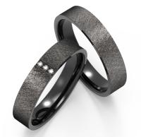 China Custom Black Titanium Fashion Men Jewelry Domed Inlaid Zircon Polished Couple Ring for sale