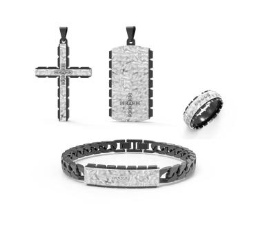 China Customizable Sizes Stainless Steel Jewelry Set for Men with Multiple Surface Finishes and Various Metal Options for sale