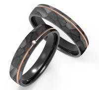 China Inlaid Zircon Couple Black Titanium Jewelry Rose Gold Side Imitation Stone Pattern for sale