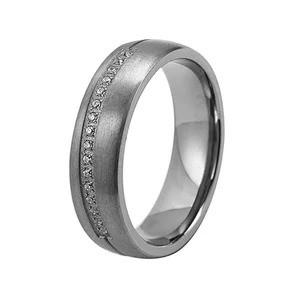 China Jewelry Pure Tantalum Ring 6mm Prong Setting 1.0mm Stones Tantalum Wedding Ring for sale