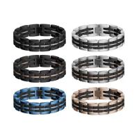 China Colorful Stainless Steel Bracelet Classic Watch Band Bracelet With Black Leather Rope for sale