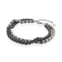 China Men Black Stainless Steel Beaded Necklace Ball Chain With Zipper Jewelry Necklace for sale