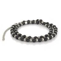 China Unisex Silver Plated Stainless Steel Tiger Eye Stone Agate Beaded Bracelet Classic For Gift for sale