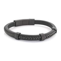 China Luxury Custom Logo Men's Magnetic Clasp Men Jewelry Bracelet Leather Bracelet for sale
