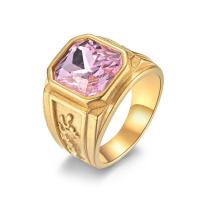 China Men 316 Stainless Steel Ring Jewelry Gold Color Plated Customized Size for sale