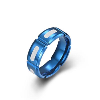 China 8mm Men's Stainless Steel Wedding Band Relieving Anxiety Polished Inner Finish Ring for sale