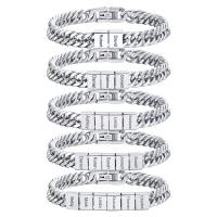 China 19cm and 23cm Stainless Steel Men's Bracelet with Inlay Technology Fast Shipment Guaranteed for sale
