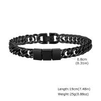China Stocked 19cm and 23 cm Black Stainless Steel Bracelet Men's bracelets with fast shipment for sale