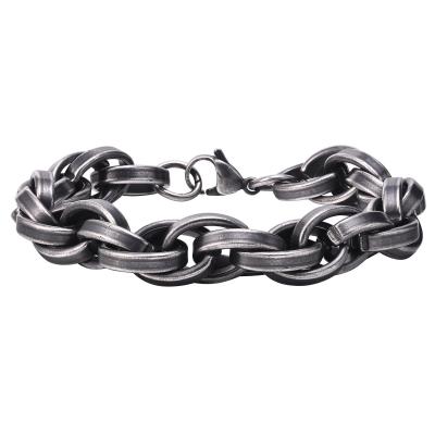 China Men's 2025 Classic Style Stocked Stainless Steel Bracelet with Inlay Technology Setting for sale