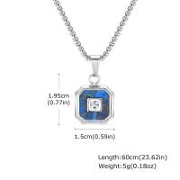 China Custom Unisex Stainless Steel Pendant with Encrusted Lapis and Zircon Sparkle 10mm Diameter for sale