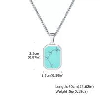 China Custom Silver Turquoise and Zircon Pendant Jewelry with Stainless Steel Material for sale