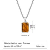 China Customizable Lightweight Stainless Steel Inlay Tiger Eye Pendant for Fashionable Men's Jewelry for sale