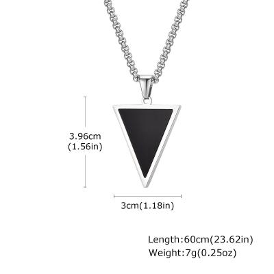 China 7g Enamel Stainless Steel Triangle Pendant for Men with private customization,Simple and Modern for sale