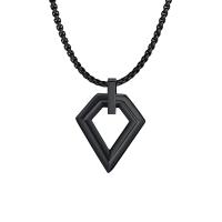 China Custom Stylish Plated Black Diamond Shaped Stainless Steel Pendant For Men for sale