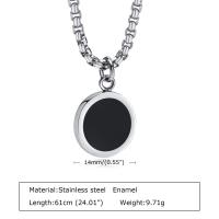 China Round Stainless Steel Enamel Pendant 9.71g Suitable for Both Men and Women for sale