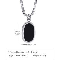 China Stainless Steel Link Chain Pendant for Men Simple Oval Design for sale