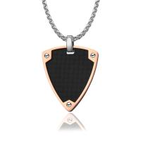 China Unique Design Men's Necklaces with Special Shape Rose Gold Edge Stainless Steel Blank Diamond Pendants for sale