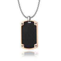 China Rose Gold and Black Stainless Steel and Carbon Fiber Pendants Necklaces with Mould Making And Making Service for sale