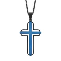 China Blue and Rose Gold Metal Prayer Choker for Men Stainless Steel Link Chain Necklaces Fine Jewelry Anniversary Occasion for sale