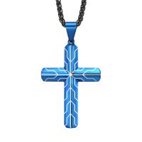 China Men's and Women's Stainless Steel Cross Necklace with Lord's Prayer Pendant 2 Color Variations for sale