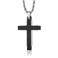 China Silver Gold Black Stainless Steel Men's Pendant Cross Necklace Jewelery for Women 16-24 Inches for sale