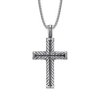 China Gold Chain Link Classic Style Men's Cross Necklace Silver Stainless Steel Men's Pendant Cross Necklace Jewelry for Women for sale
